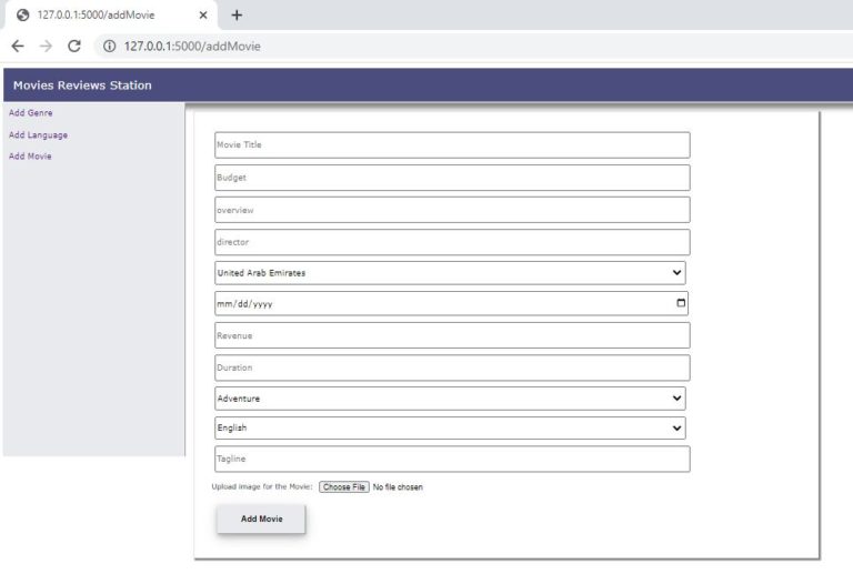 Flask PostgreSQL- Movie Review Project - CSVeda