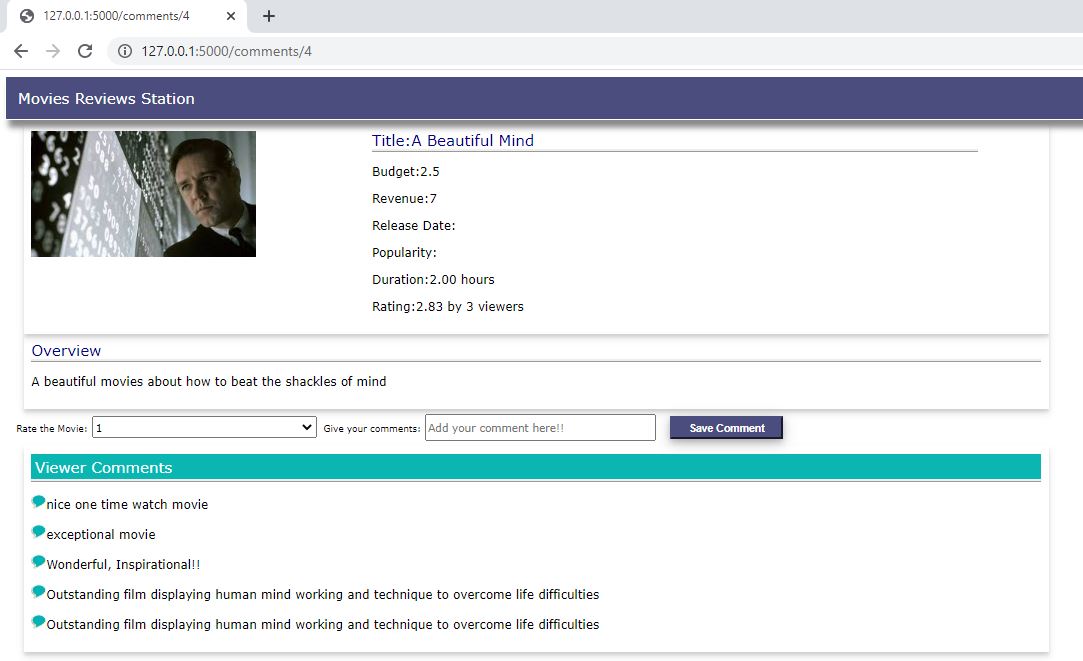 Flask PostgreSQL- Movie Review Project - CSVeda